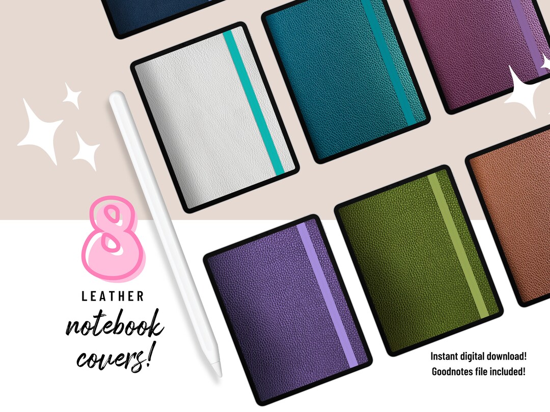 Leather Digital Planner Notebook Covers, Goodnotes Notability Boho ...