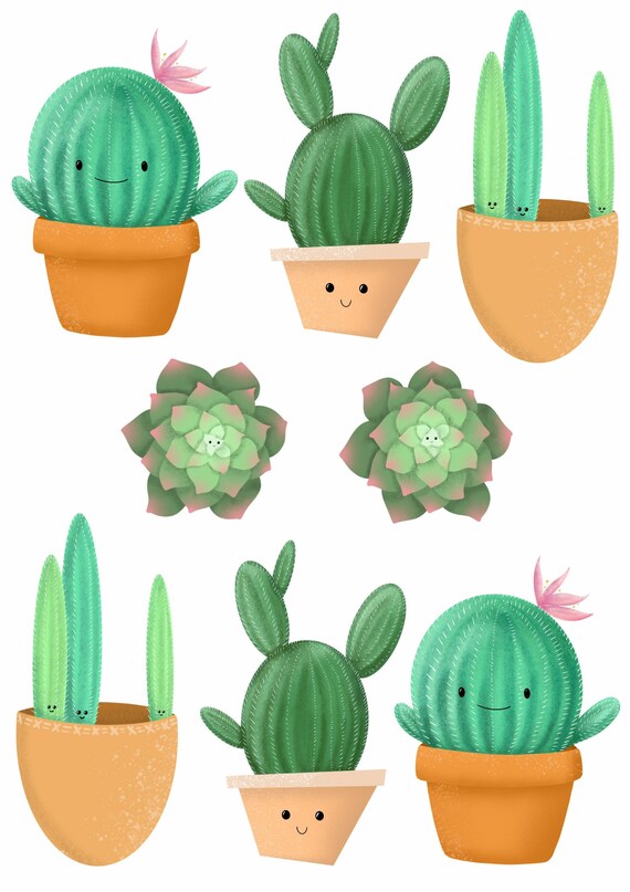 Cactus Cuties A4 Digital Download | Etsy
