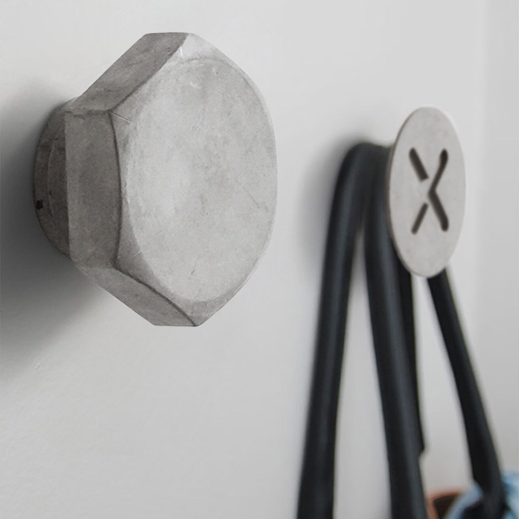 Screw design home entrance wall concrete coat hook silicone | Etsy