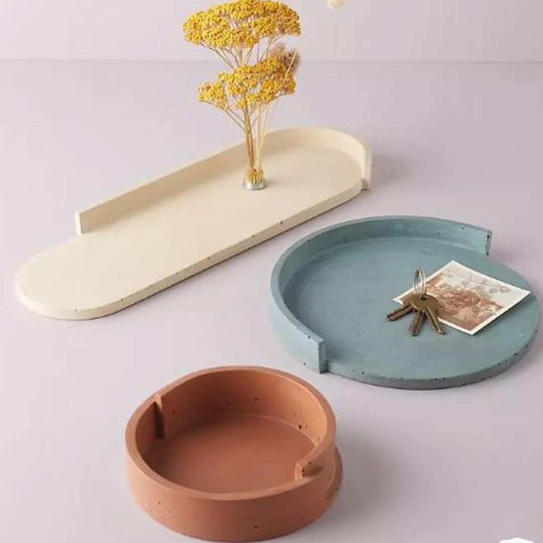 Modern Silicone Mold for Jewelry Display Tray, Concrete Key Holder ...