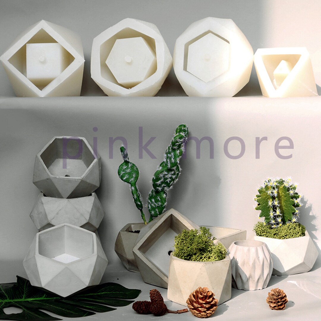Geometry Flower Pot Silicone Mold: Concrete Planter, Succulent Pot - Etsy