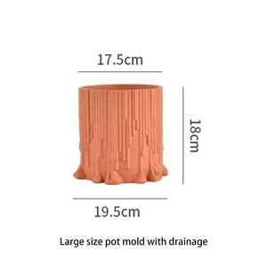 Nodic Style Candle Pattern Cement Planter Flower Pot Mold Potted Green ...