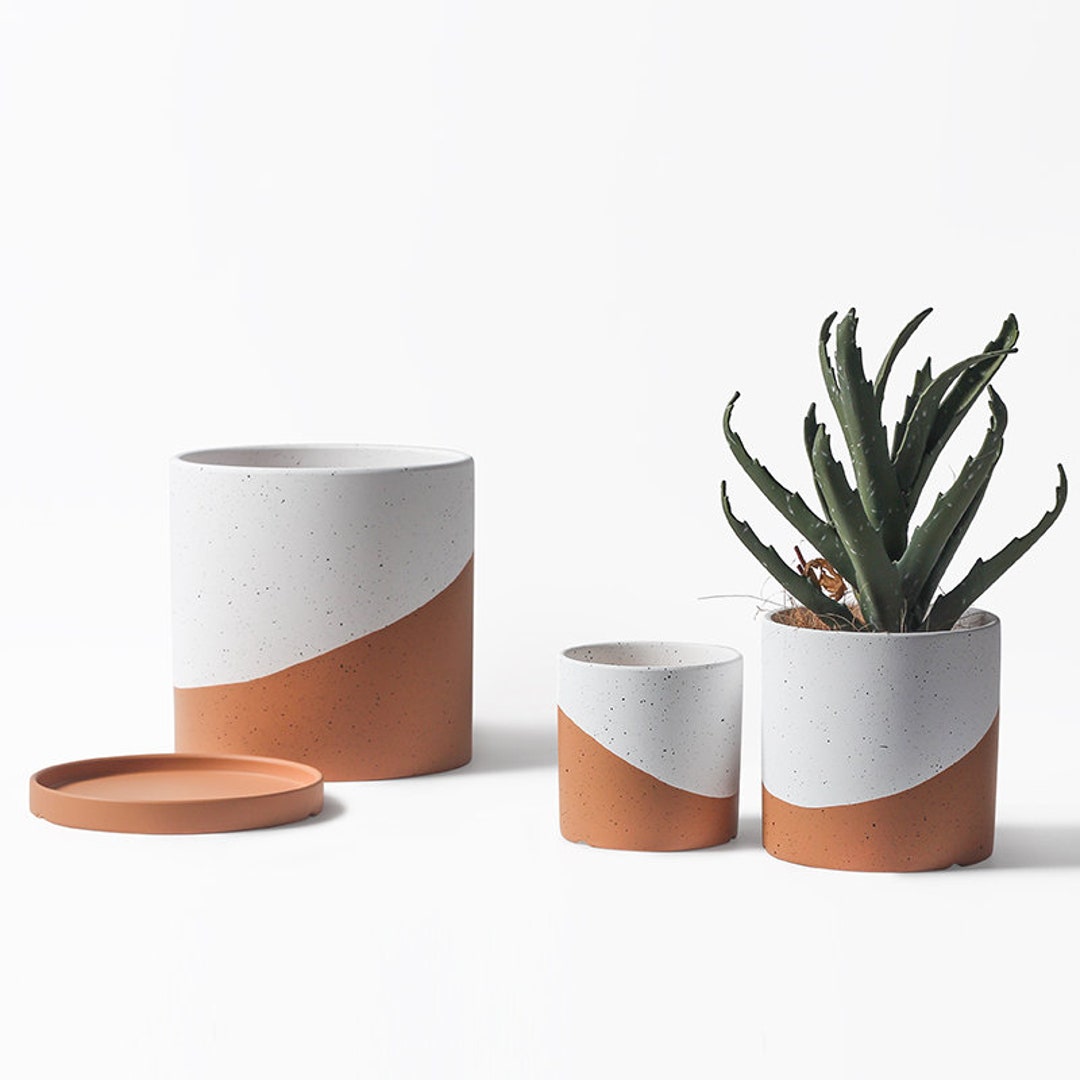 Pinkiemold Big Round Flower Pot Mold Pillar Garden Pot Mold Planter ...