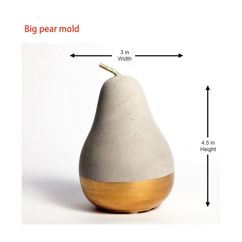 Apple Pear Cement Mold: DIY Concrete Fruit, Gypsum Decor - Etsy