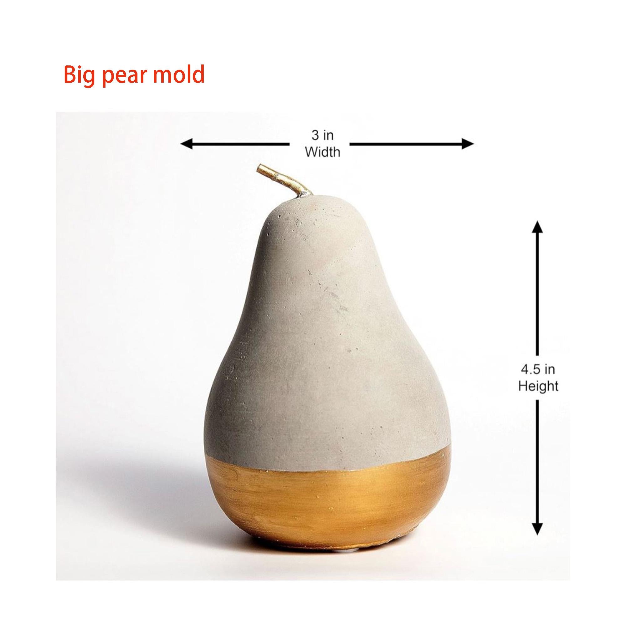 Apple Pear Cement Mold: DIY Concrete Fruit, Gypsum Decor - Etsy