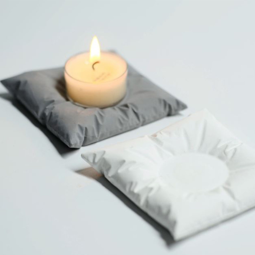 Pillow Shape Tealight Holder Silicone Mold: Concrete Candlestick Molds ...