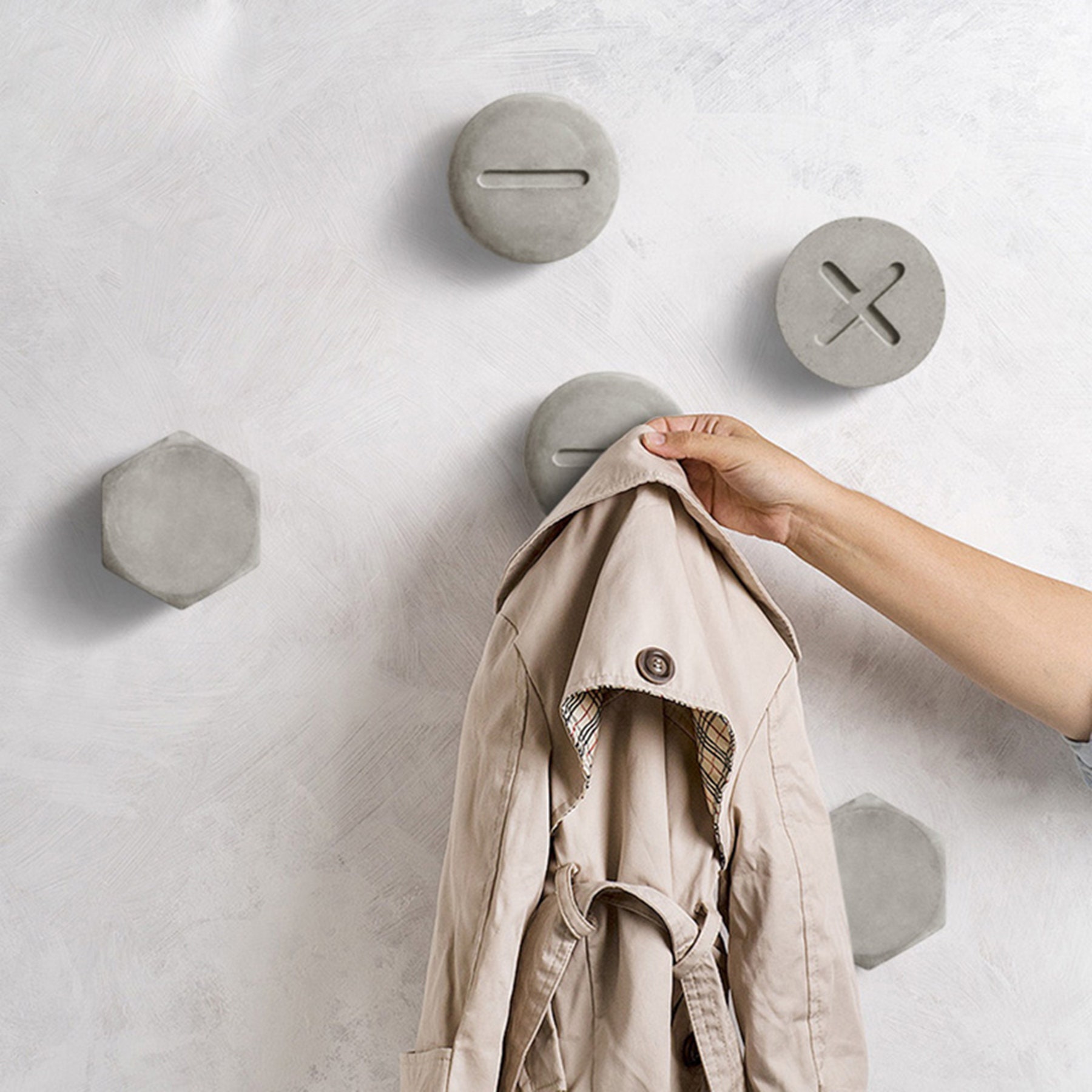 Screw design home entrance wall concrete coat hook silicone | Etsy