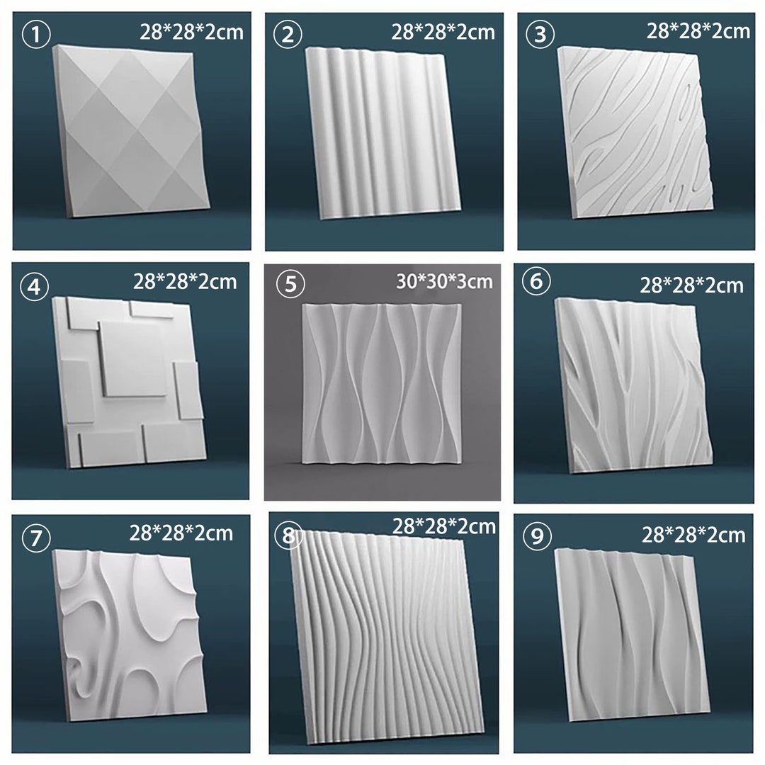 3D Wall Tile Silicone Mold: Concrete Plaster Panel Molds - Etsy