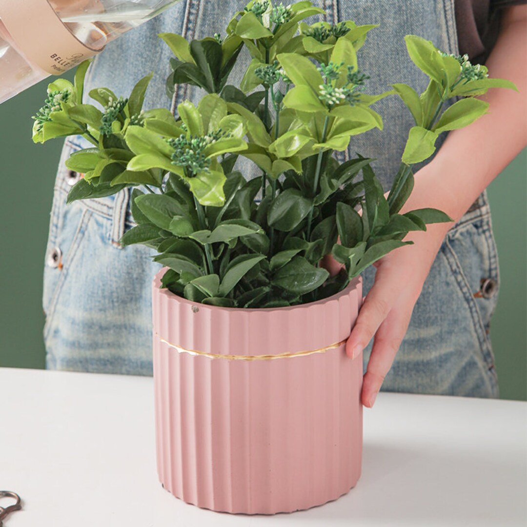 Cement Planter Molds Ins Nordic Style Stripe Basin Custom Silicone ...