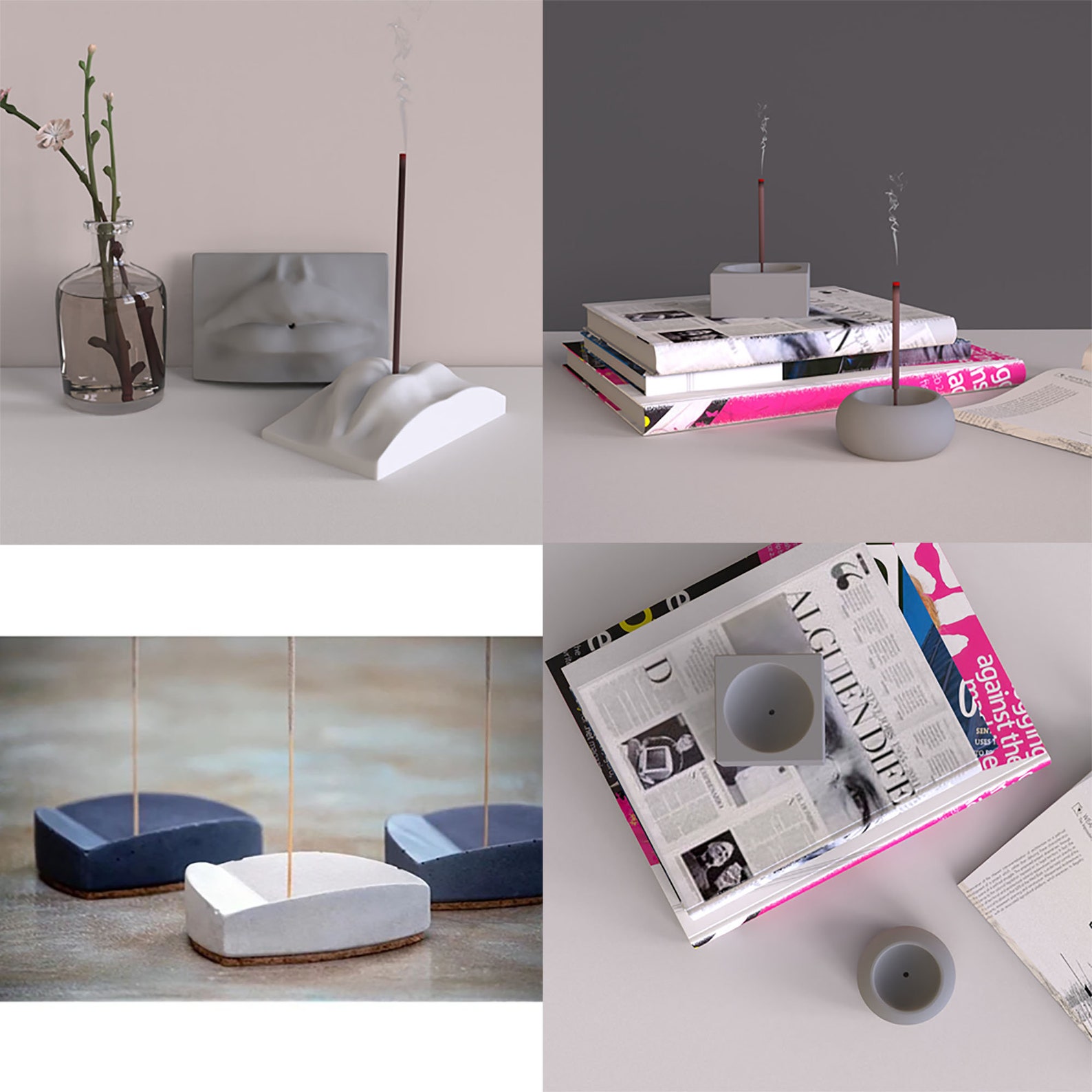 Multiple Shapes Mouth Shape Incense Stick Molds Concrete - Etsy