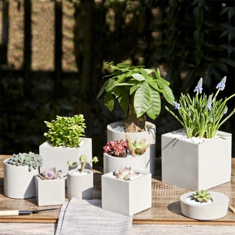 Flower Pot Molds Round Square Cement Mold Planter Mold for - Etsy