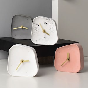 Modern Simple Creative Clock Ornament Mold, Desktop Clock Concrete Mold ...