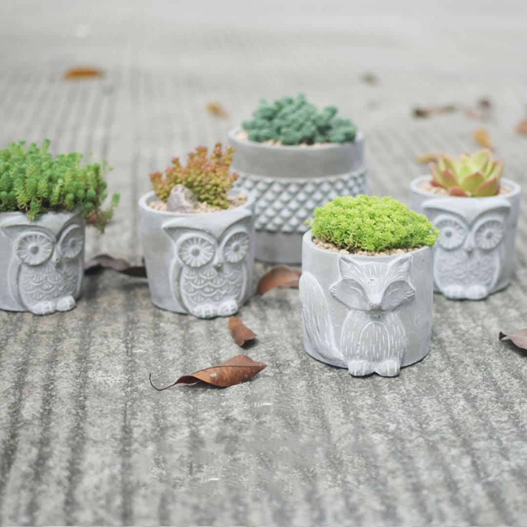 Animal Flower Pot Molds ,garden Planter Silicone Molds ,cement ...