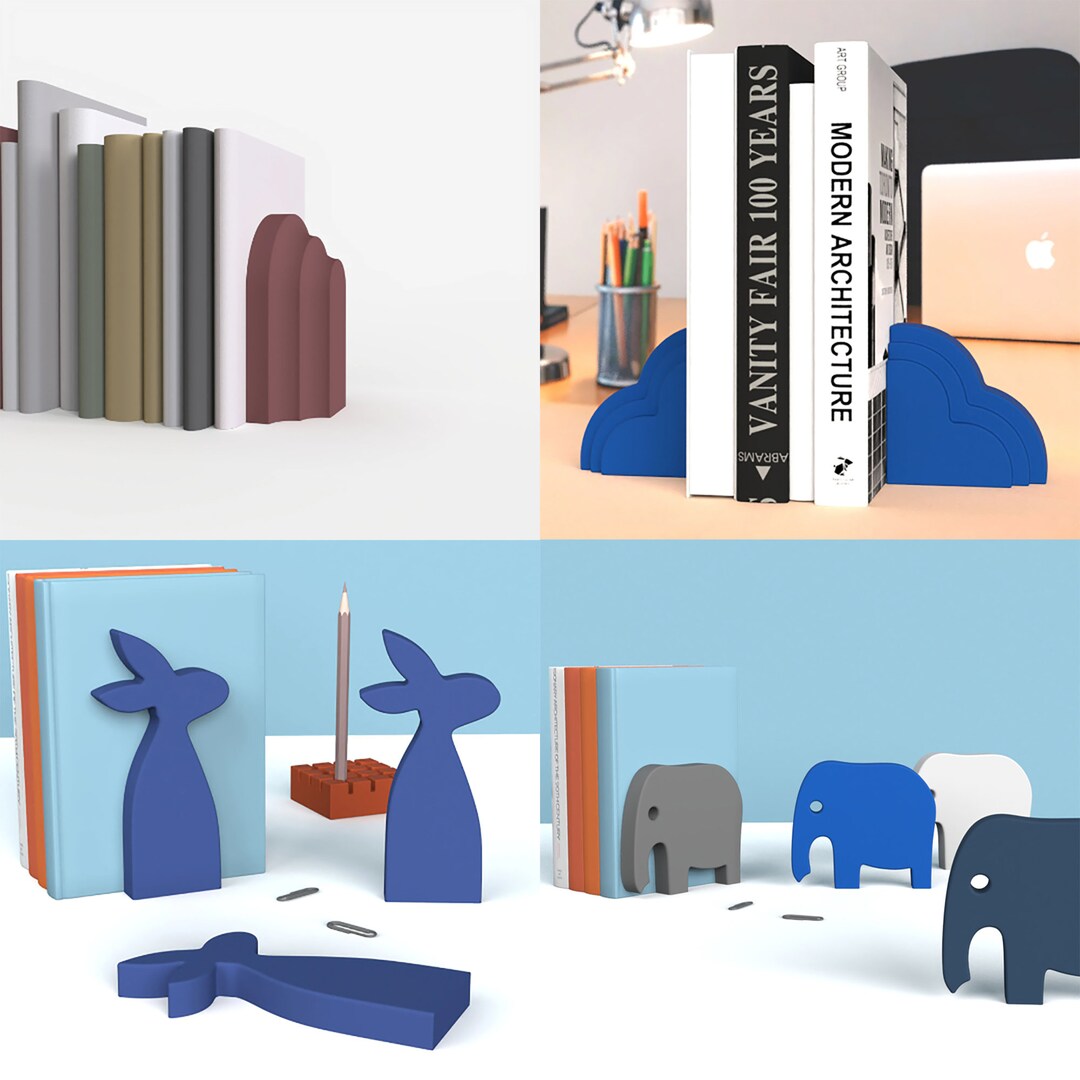 Cement Bookend Mold Concrete Bookrest Silicone Mold Creative Gypsum ...