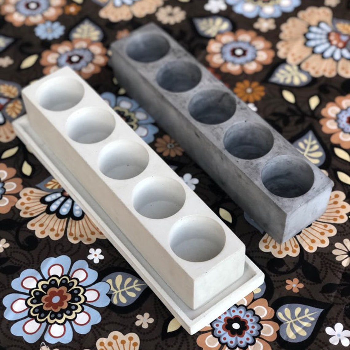 5 Cavities Flower Pot Silicone Molds Succulent Plants | Etsy