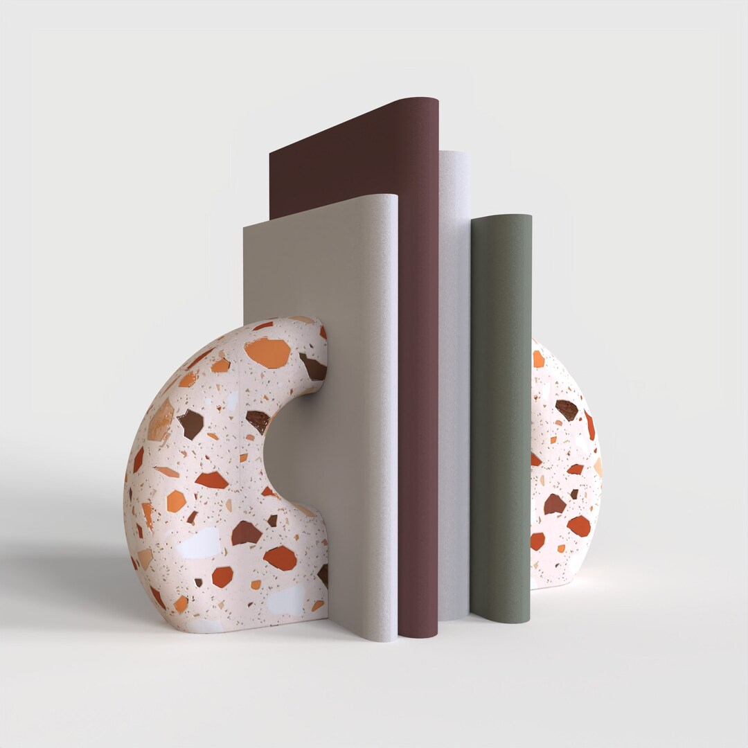 Concrete Bookend Mold Plaster Bookrest Silicone Mold 3D New Gypsum ...