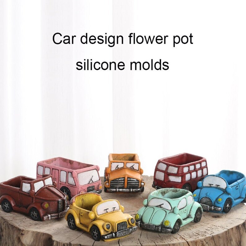 Concrete Car Pot Molds DIY Homemade Silicone Molds for Flower - Etsy