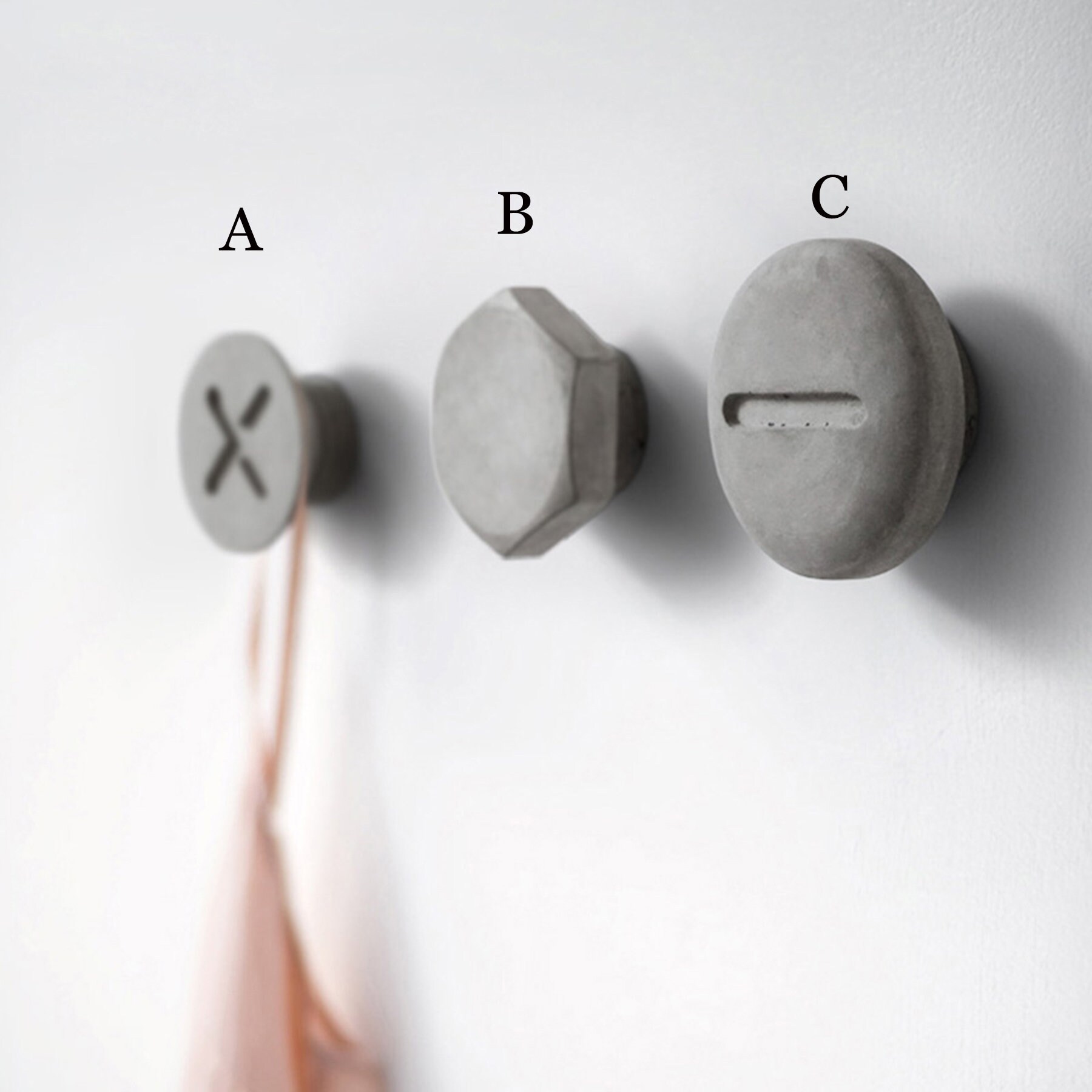 Screw design home entrance wall concrete coat hook silicone | Etsy