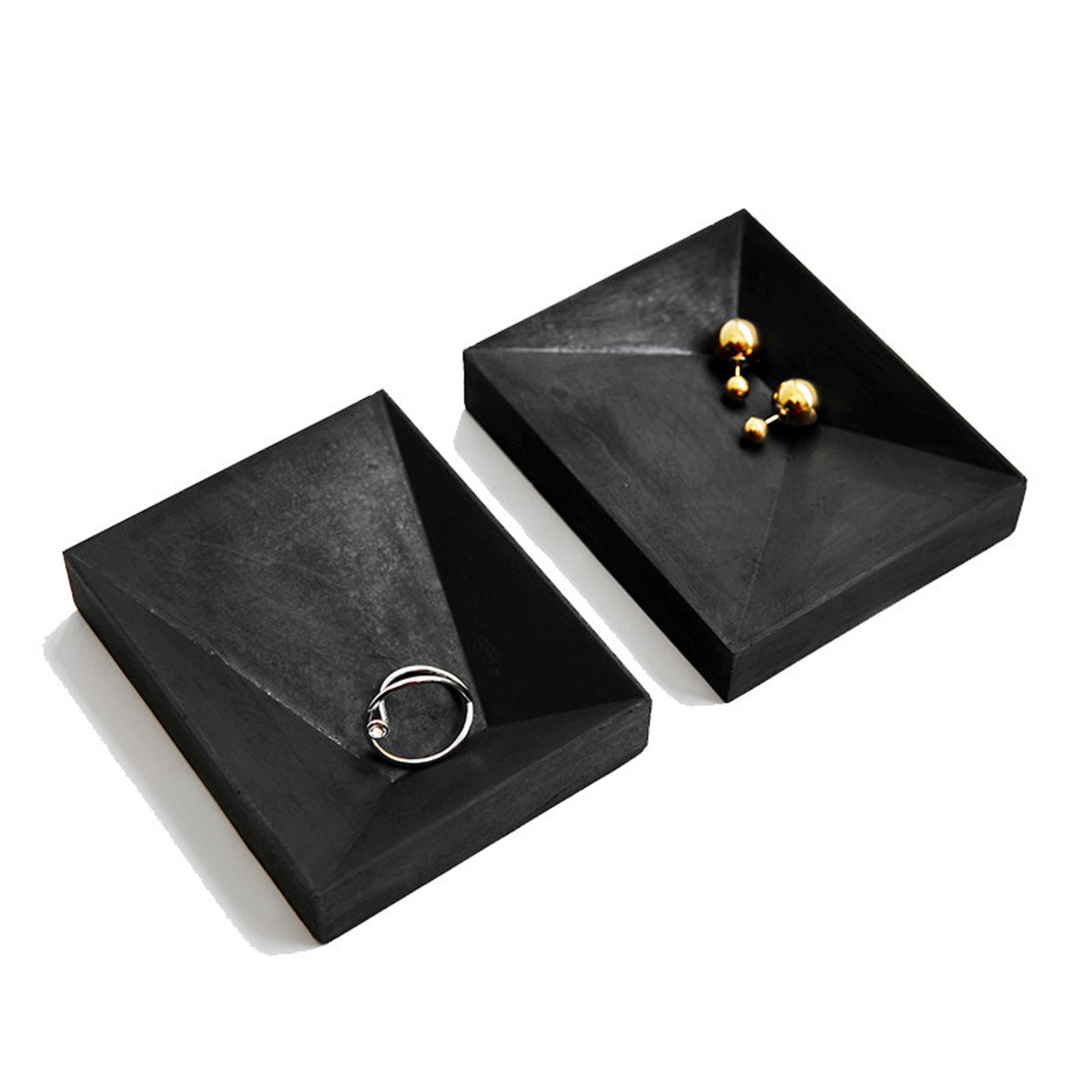 Geometric Jewelry Tray Silicone Mold: Concrete & Resin DIY Ring Holder ...