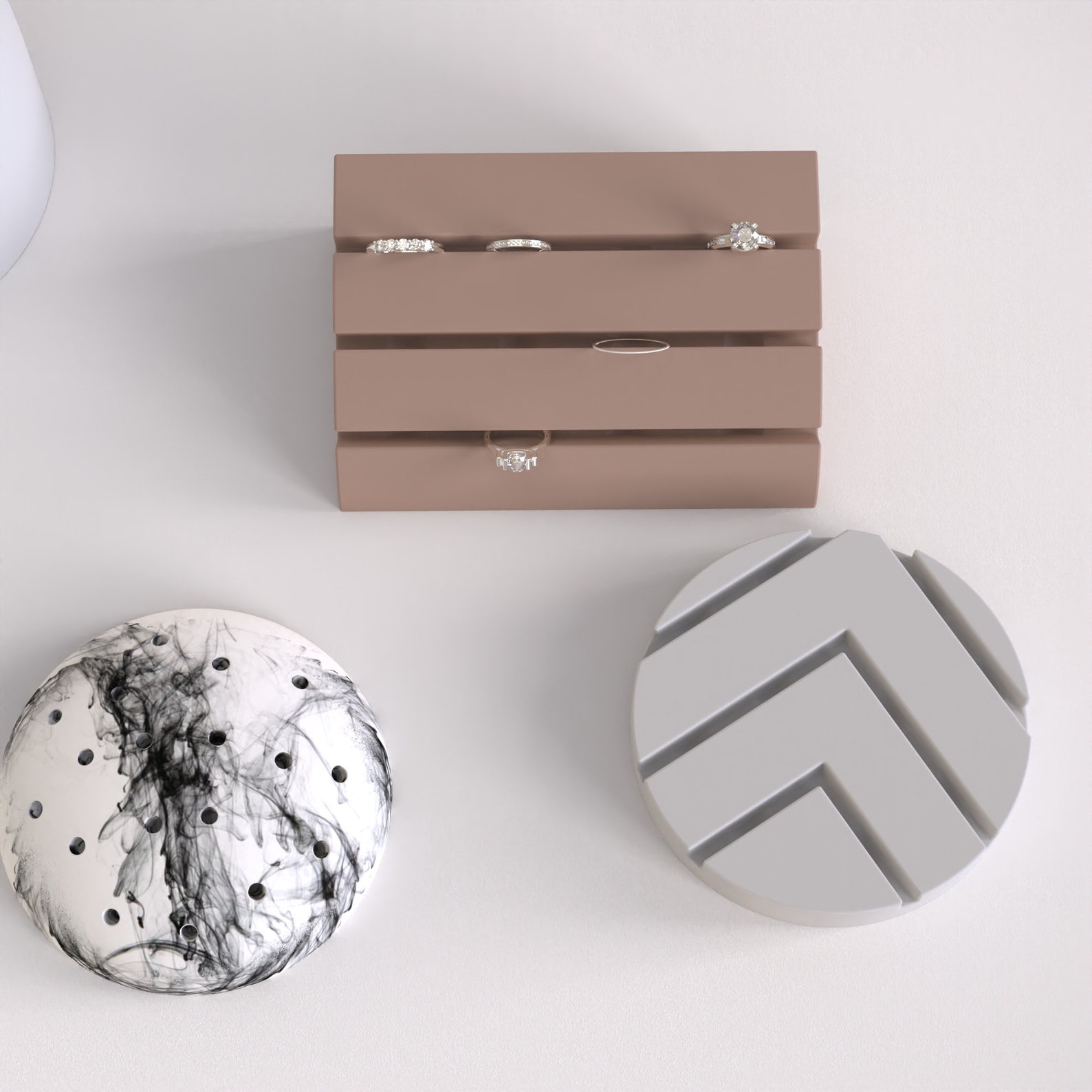 Concrete Ring Holder Base Molds Silicone Cement Dispplay Tray | Etsy