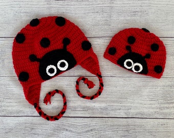 Cute as a Bug - Girl Ladybug Hat in Red and Black - Etsy