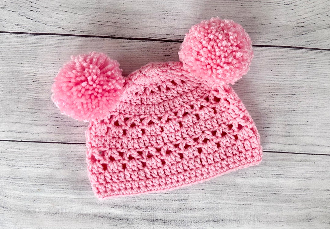 Crochet Pink Princess Hat With/without Pompom, Best Holiday Gift, Warm ...