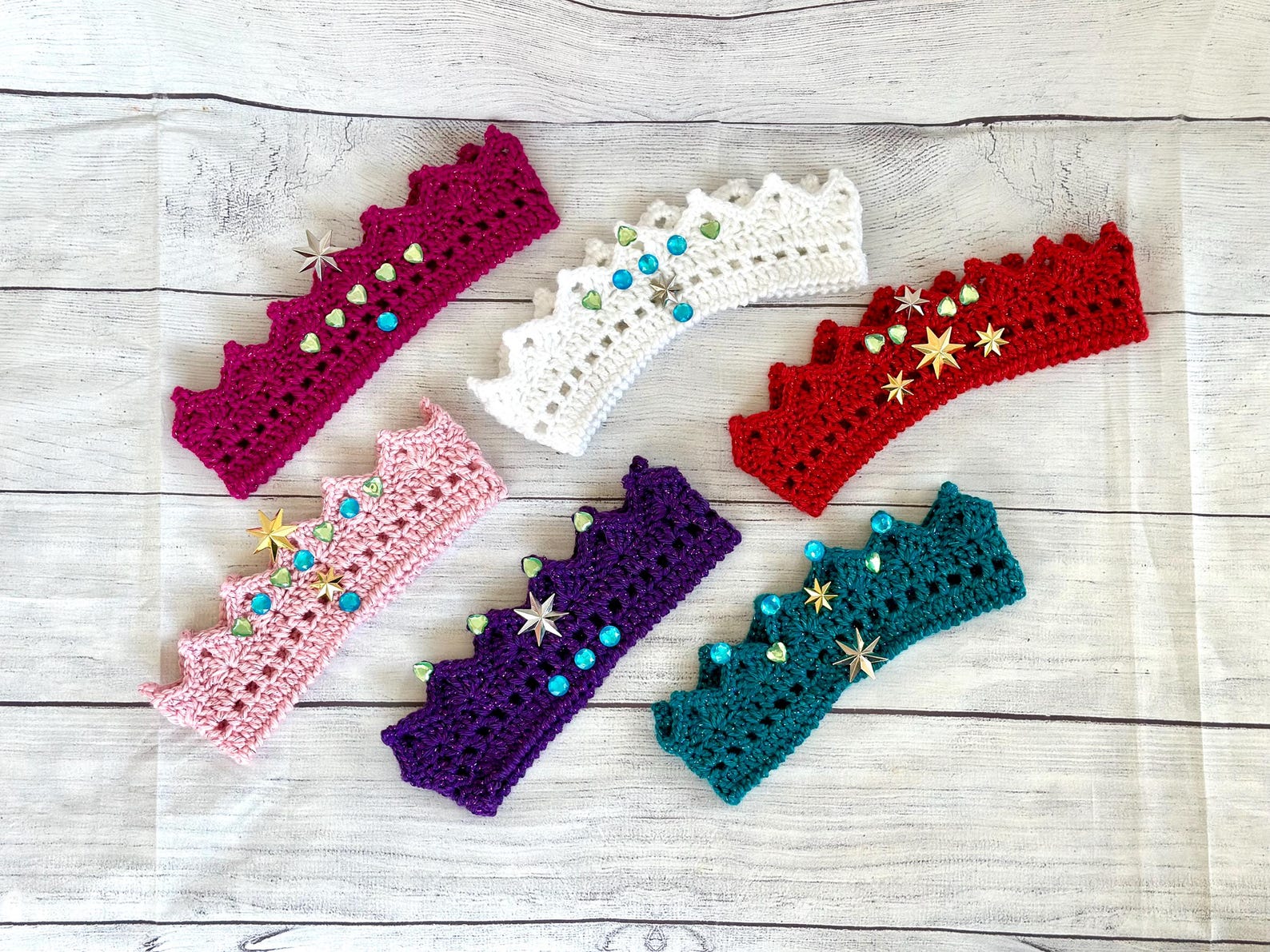 Crochet Crown Headband, White Jewel Crown, Mom & Me, Baby Photo Prop - Etsy