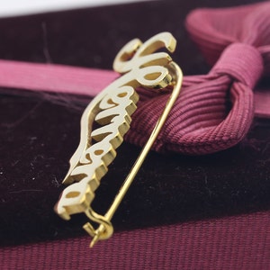 Gold Custom Name Pin, Name Cut Out Brooch,personalized Nameplate Pin ...