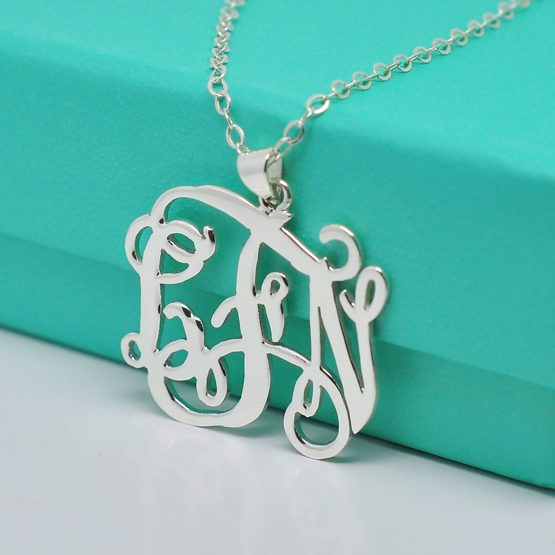 Personalized Name Necklace 925 Sterling Silver Monogram Necklace Custom ...