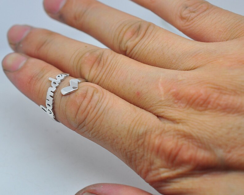 Sterling Silver Spiral Ring Personalized Nameplate Ring With | Etsy