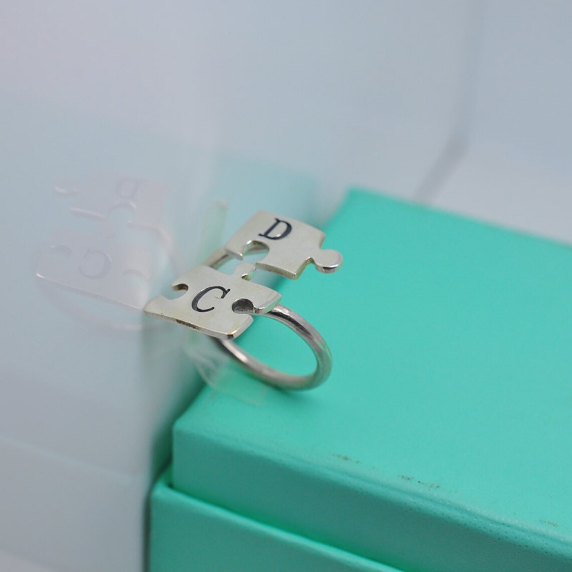 Silver Puzzle Spiral Ring,engraved Initial Thin Ring,hand Stamp Single ...