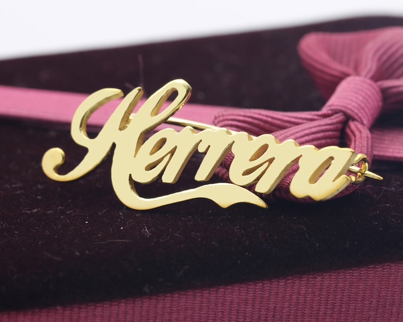 Gold Custom Name Pin Name Cut Out BroochPersonalized | Etsy