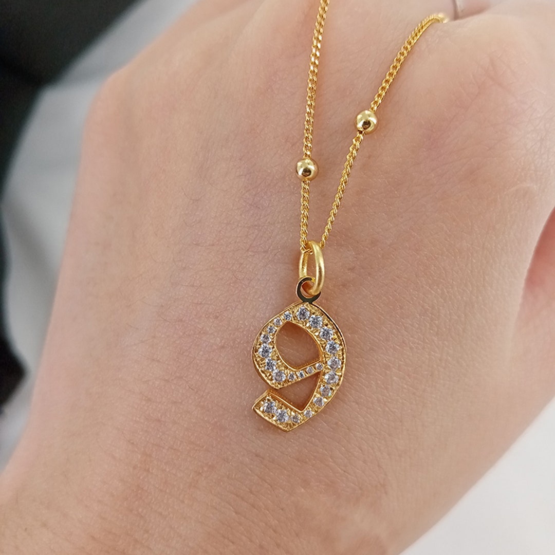 Custom Lucky Number Diamond Necklace,personalized Numberal Pendant ...