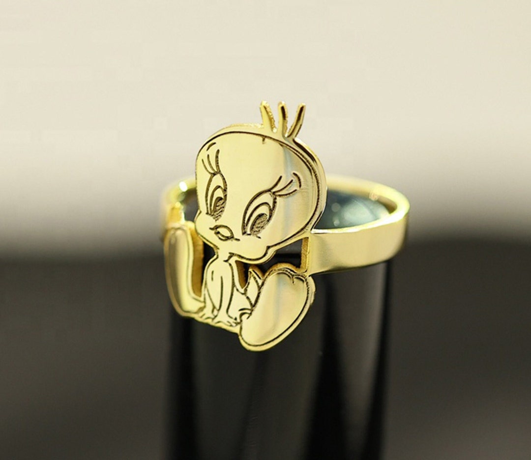 Custom Kids Cartoon Character Ring, Personalized Cute Children Ring ...