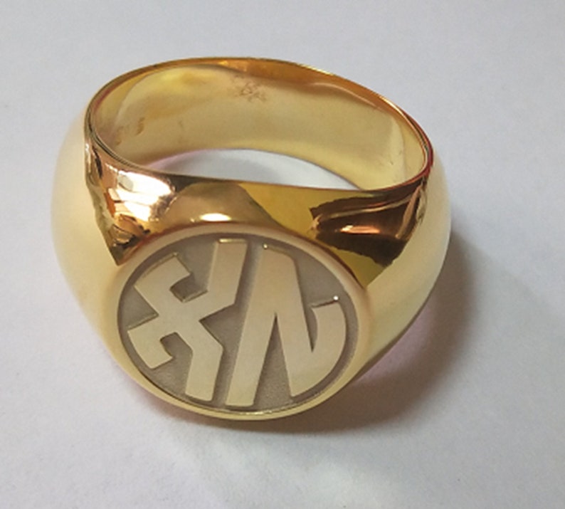 Custom Initial Signet Ring, Design Engraved Logo Ring, Sterling Silver ...