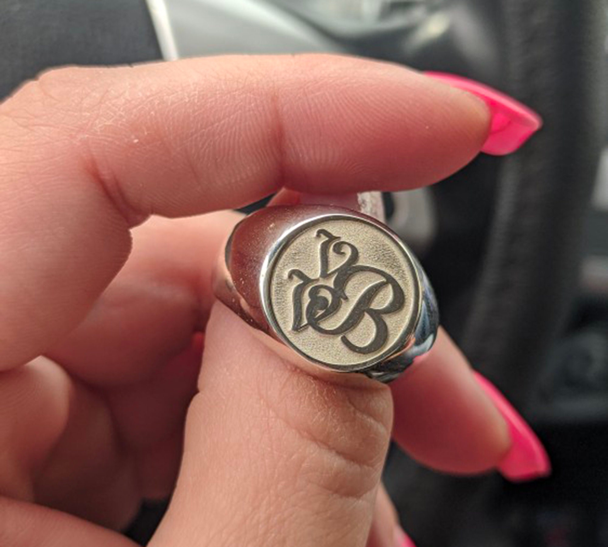 Custom Initial Signet Ring, Design Engraved Logo Ring, Sterling Silver ...