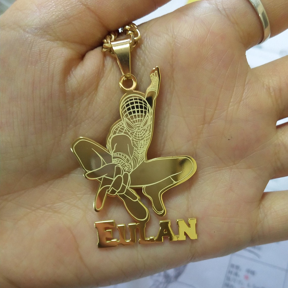 Personalized Cartoon Character Necklace, Custom Sports Name Necklace ...