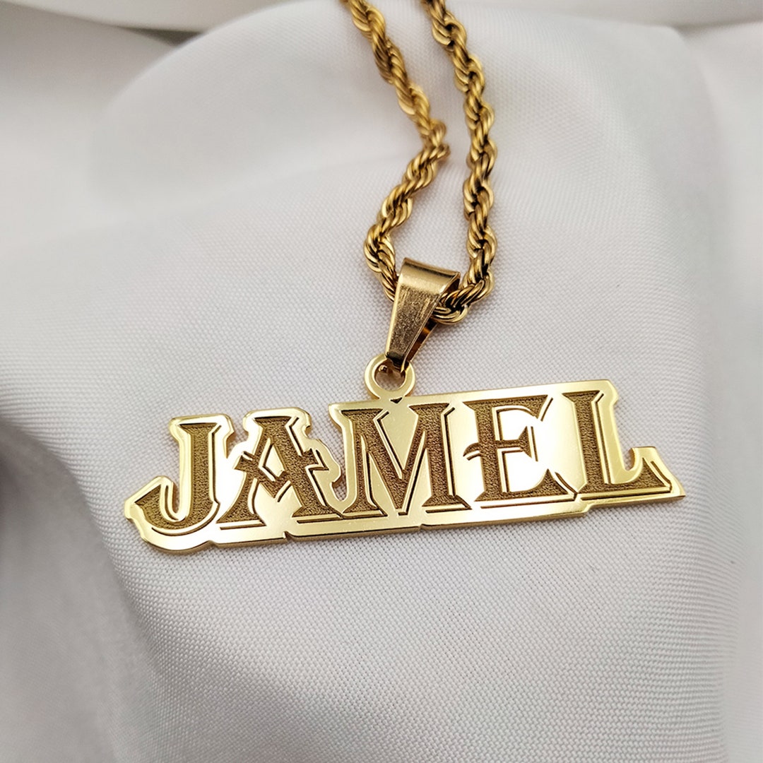 Personalized Custom Logo Necklaces Pendants for Men Rope Chain - Etsy ...