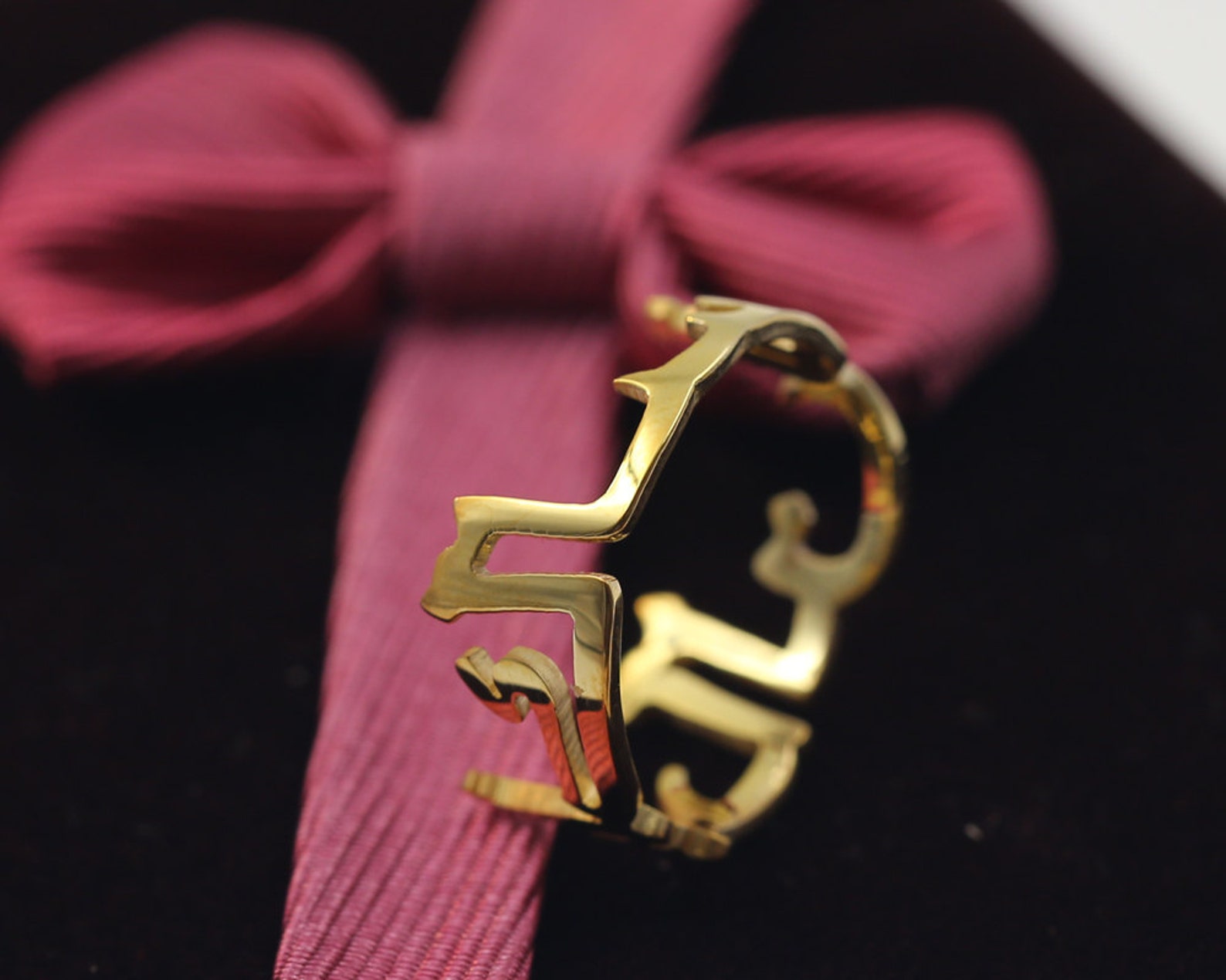 Gold Arabic Name Ring Custom Arabic Words Ring Personalized - Etsy