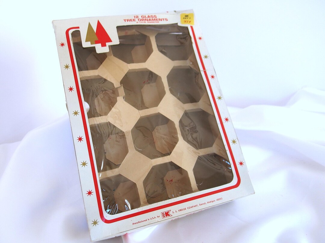 Vintage Empty Christmas Ornament Box, Kmart 12 - Etsy