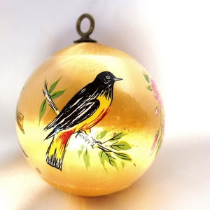 Vintage 4 Bird Christmas Ornament - Gold Satin With Sleeve ...