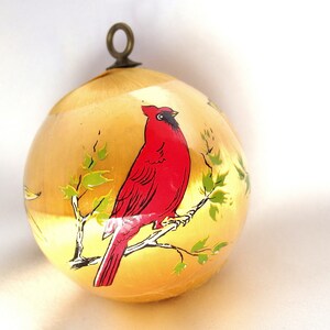 Vintage 4 Bird Christmas Ornament - Gold Satin With Sleeve ...