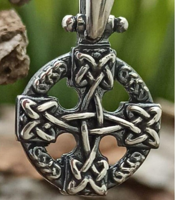 SILVER VIKING PAGAN Stylized Cross Medallion, Wicca P… - Gem