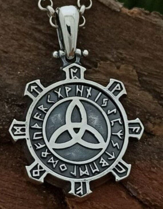 SILVER TRIQUETRA CELTIC Solid Pagan Medallion, Wicca … - Gem