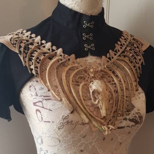 Santa Sangre Skull Chestpiece/collar-gothic Collar-feether | Etsy