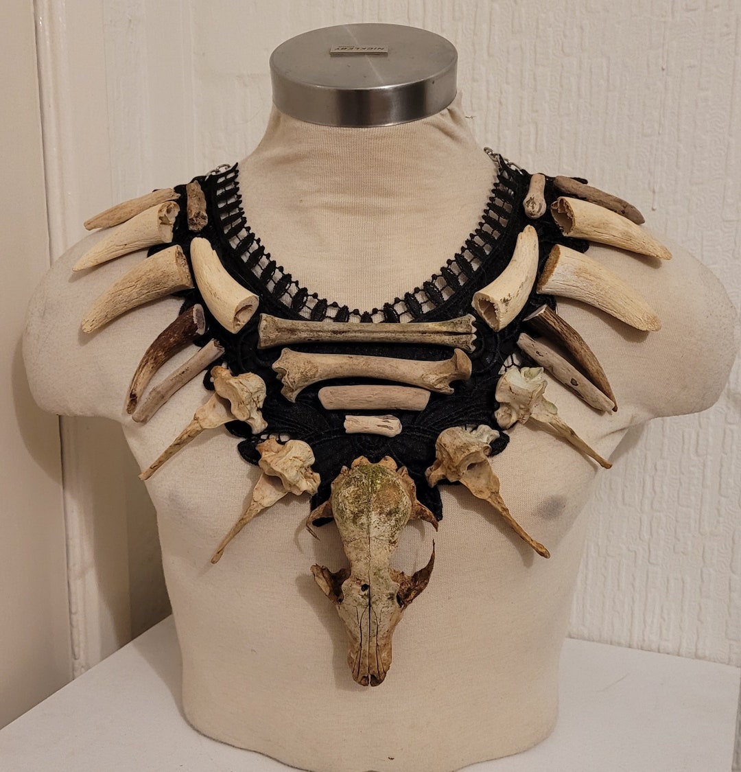 Viking Bones Antlers and Fox Skull Chestpiece - Etsy