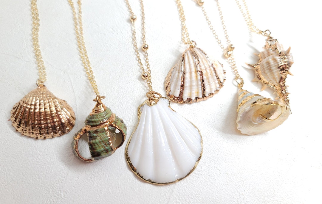 Shell Necklace Gold, Sea Shell Necklace, Beach Necklace, Boho Necklace ...