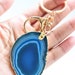 Blue Agate Keychain Crystal Keychain Gemstone Keychain Boho - Etsy