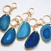 Blue Agate Keychain, Crystal Keychain, Gemstone Keychain, Boho Keychain ...