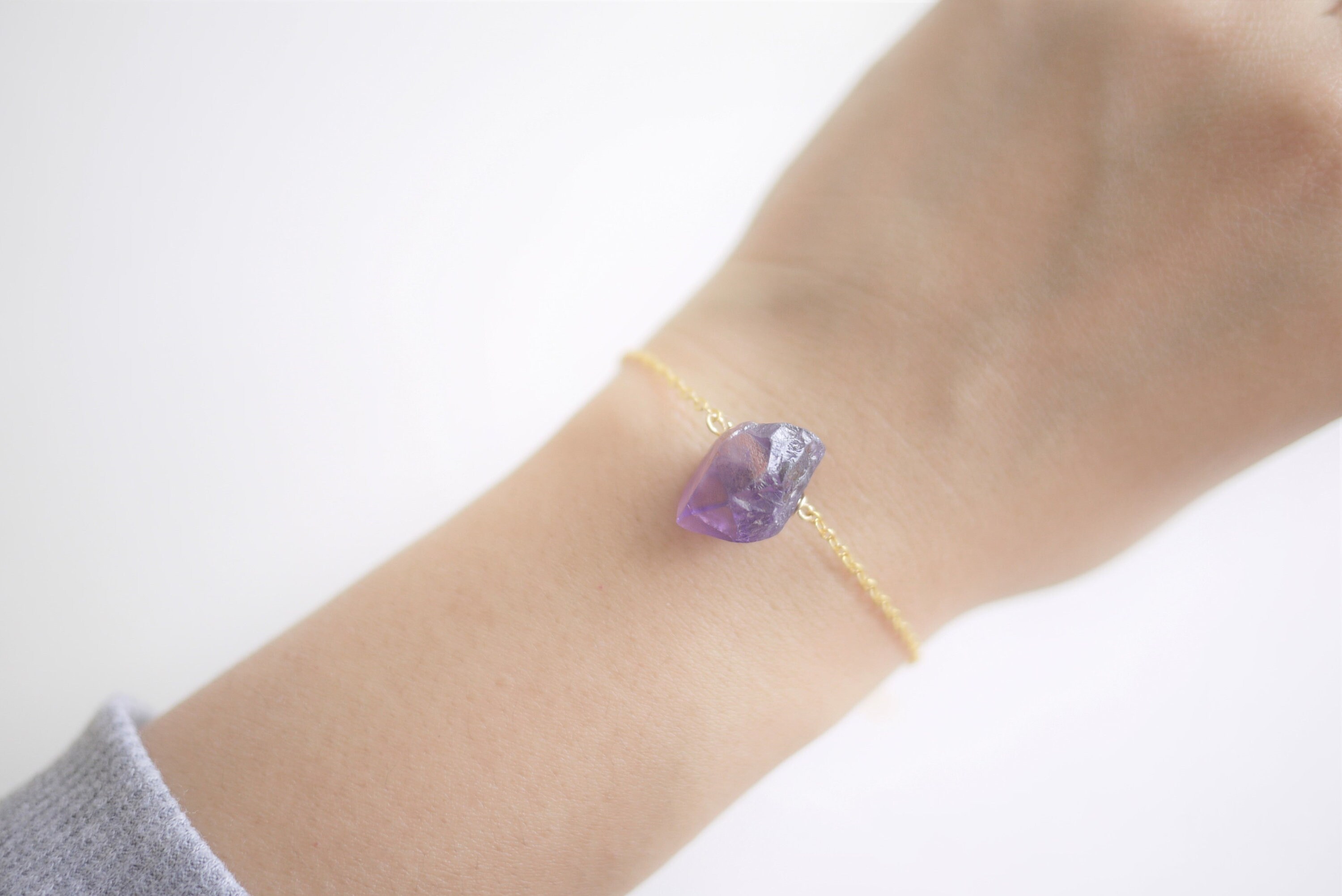 Raw Crystal Bracelet Stone Bracelet Quartz Bracelet Gemstone Bracelet ...